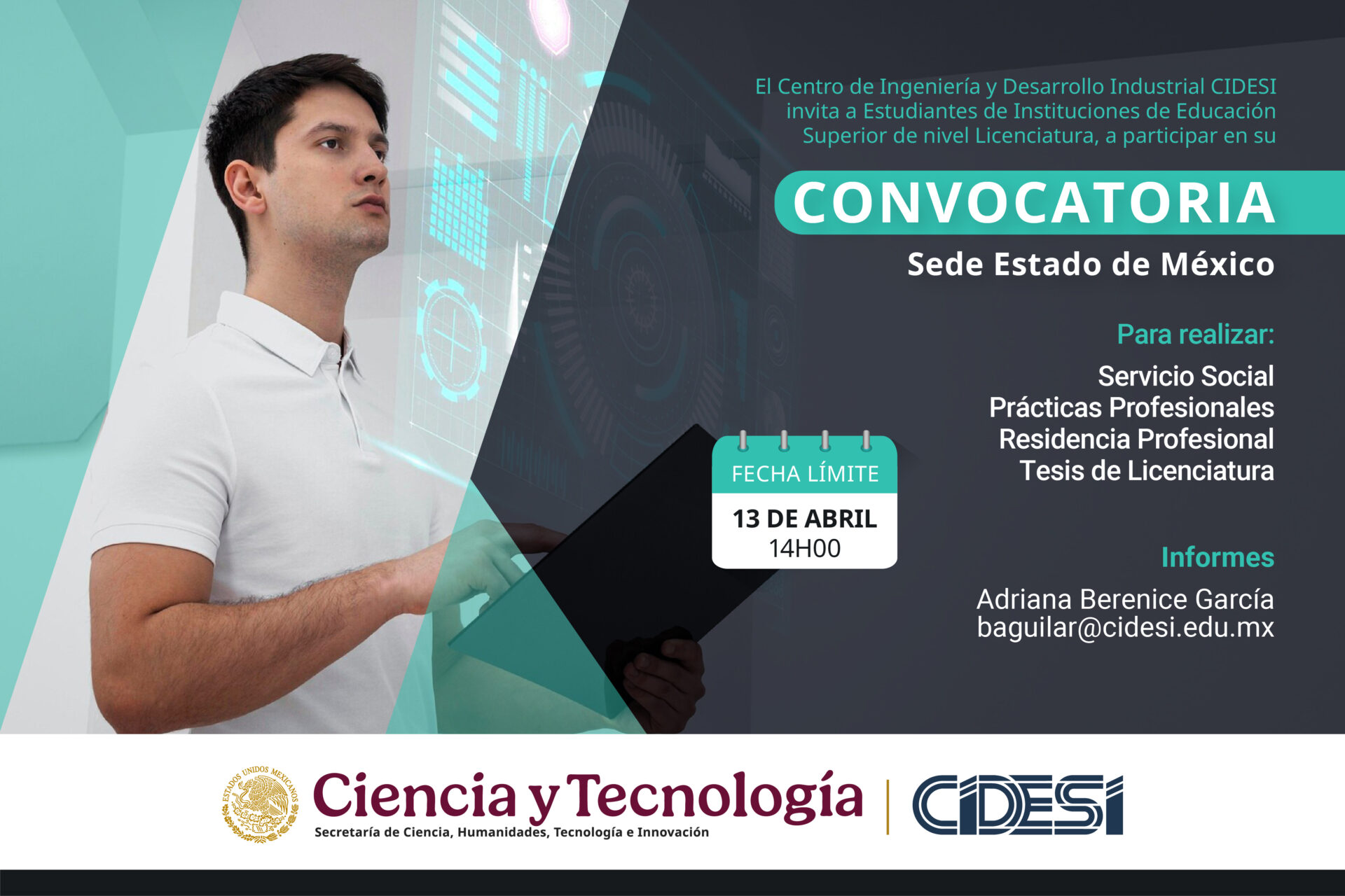 CONVOCATORIA ABIERTA PARA PRÁCTICAS CIDESI EDOMEX. - CIDESI