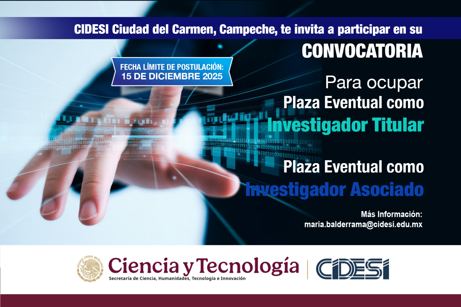 CONVOCATORIA para ocupar Plaza Eventual como INVESTIGADOR TITULAR e ...